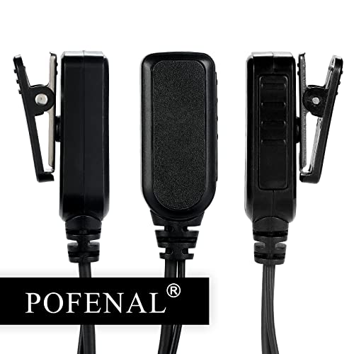 POFENAL RDM2070D CLS1110 CLS1410 Single-Wire Walkie Talkie Earpiece Compatible for Motorola CP200 GP2000 XU1100 PRO1150 MU12 Radio with PTT Mic Headset (C-Shaped)