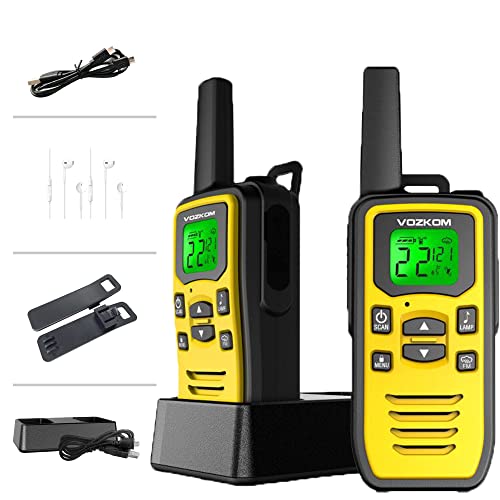 Long Range Walkie Talkies for Adults with Earpiece, Handheld Two Way Radios, Up to 36 Mile Range Rechargeable Walky Talky, 142 Privacy Codes, & NOAA Weather Scan