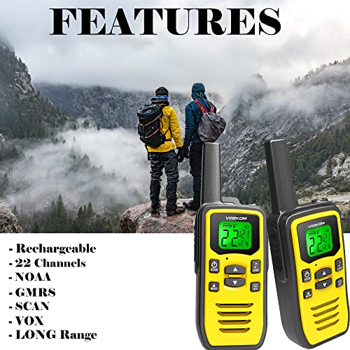 Long Range Walkie Talkies for Adults with Earpiece, Handheld Two Way Radios, Up to 36 Mile Range Rechargeable Walky Talky, 142 Privacy Codes, & NOAA Weather Scan