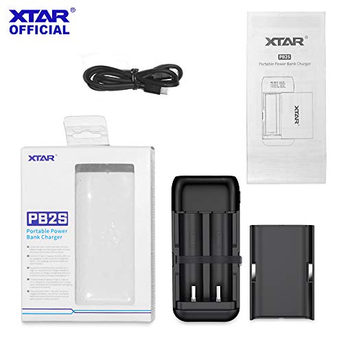 USB C 18650 Battery Charger ALLMAYBE XTAR PB2S Type C Dual-Role 18650 18700 20700 21700 Portable Charger with USB Output Function（Not Included Battery