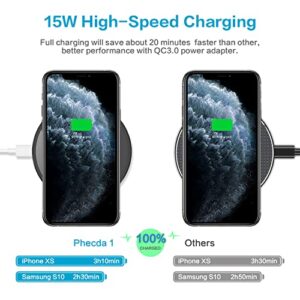 Fast Wireless Charger,Vebach 15W Max Wireless Charging Pad,Fashionable Mirror Design Compatible with iPhone 14/13 Pro Max/13 Mini/iPhone 12 Pro Max/11 Pro Max,Samsung S21/S20/Note 10 etc