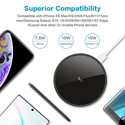 Fast Wireless Charger,Vebach 15W Max Wireless Charging Pad,Fashionable Mirror Design Compatible with iPhone 14/13 Pro Max/13 Mini/iPhone 12 Pro Max/11 Pro Max,Samsung S21/S20/Note 10 etc