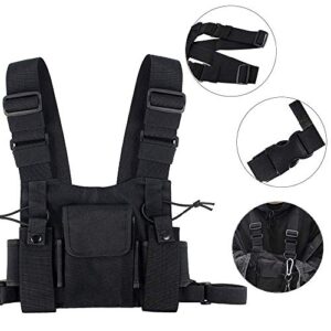 Croogo Universal Hands Free Radio Front Pack Pouch Hiphop Bag Chest Rig Vest Bag Harness Bag Two Way Radio Walkie Talkie Vest