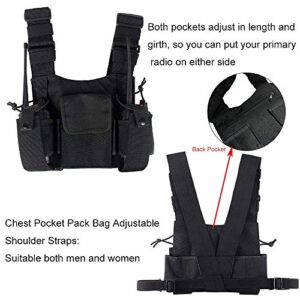 Croogo Universal Hands Free Radio Front Pack Pouch Hiphop Bag Chest Rig Vest Bag Harness Bag Two Way Radio Walkie Talkie Vest