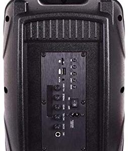 Ridgeway QS-805 Portable Audio Bluetooth - Portable - Woofer Rechargeable Speaker with Long-Lasting Battery USB/FM Radio/AUX in/Mic in/with LED Light - Black