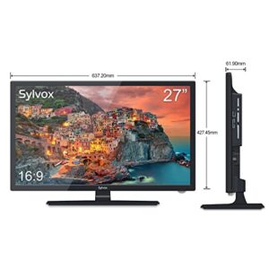 SYLVOX 27 Inch TV 12/24 Volt TV Full HD RV TV,1080P,Built-in DVD Player and FM Radio, for Home, RV Camper and Mobile Use