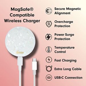 Sonix Charger Compatible with MagSafe for iPhone 14, iPhone 13, iPhone 12 Series | Fast Wireless Charger x 6.5ft Cable (USB-C) | Pearl Tort