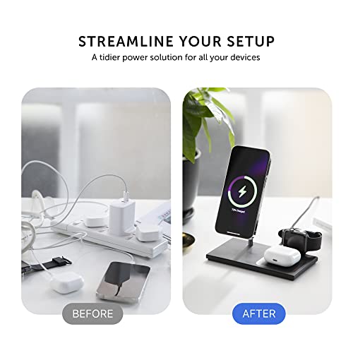 Native Union Snap 3-in-1 Magnetic Wireless Charger – For iPhone 14, 13, 12, AirPods Pro 2 & Apple Watch Ultra – Detachable Watch Puck with Extra USB-C Port – Adjustable Angle & Discreet LED Indicators