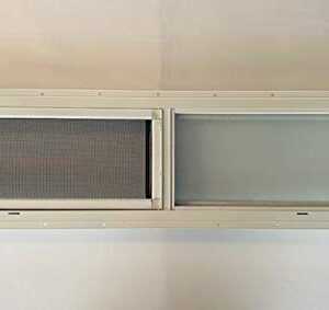 Mobile Home Window 36" x 8" Horizontal Slider White Aluminum Obscured Glass