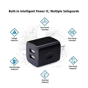 Charger Box, Charging Cube 5 Pack, Dual USB Wall Charger 5V 2A Power Adapter Charger Block Brick Outlet Plug for iPhone 13 12 11 Xs X 8 7 6s, iPad, Samsung Galaxy S20 FE A53 A13 A23 F23 S22 S21 FE S20