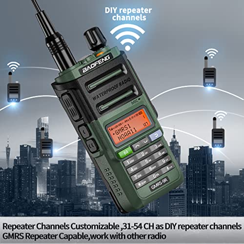 Baofeng GMRS Radio GMRS-9R Rechargeable Handheld Radio Waterproof IP67 Two Way Radio (Upgrade of UV-5R) Walkie Talkie with NOAA Scanning&Receiving, GMRS Repeater Capable