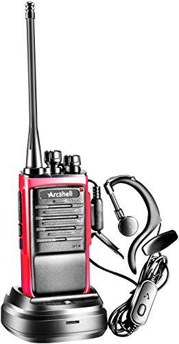 Arcshell Rechargeable Long Range Two-Way Radios with Earpiece 4 Pack Walkie Talkies Li-ion Battery and Charger Included