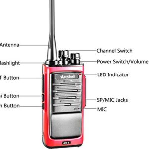 Arcshell Rechargeable Long Range Two-Way Radios with Earpiece 4 Pack Walkie Talkies Li-ion Battery and Charger Included