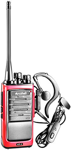 Arcshell Rechargeable Long Range Two-Way Radios with Earpiece 4 Pack Walkie Talkies Li-ion Battery and Charger Included