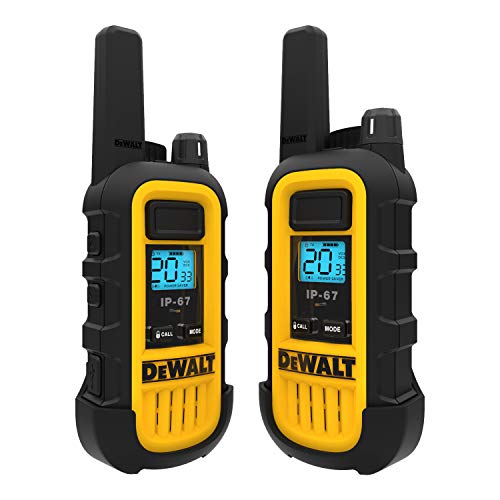 DEWALT DXFRS800 2 Watt Heavy Duty Walkie Talkies - Two-Way Radio with VOX (2 Pack) & DXFRS300 1 Watt Heavy Duty Walkie Talkies - Long Range & Rechargeable Two-Way Radio with VOX (2 Pack)