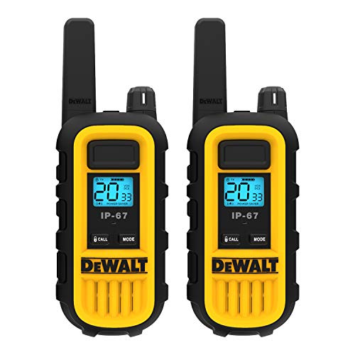 DEWALT DXFRS800 2 Watt Heavy Duty Walkie Talkies - Two-Way Radio with VOX (2 Pack) & DXFRS300 1 Watt Heavy Duty Walkie Talkies - Long Range & Rechargeable Two-Way Radio with VOX (2 Pack)