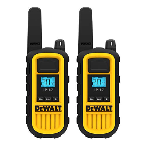 DEWALT DXFRS800 2 Watt Heavy Duty Walkie Talkies - Two-Way Radio with VOX (2 Pack) & DXFRS300 1 Watt Heavy Duty Walkie Talkies - Long Range & Rechargeable Two-Way Radio with VOX (2 Pack)