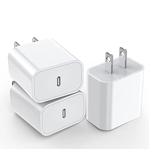 Apple Charger, 3Pack USB C Charger Block [Apple MFi Certified] USB C Wall Charger PD 3.0 USB C Adapter with Type C Charger Fast Charging Plug for iPhone 14/13/12/11/X, iPad/iPad Pro/iPad Mini/iPad Air