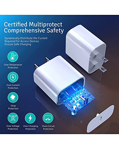 Apple Charger, 3Pack USB C Charger Block [Apple MFi Certified] USB C Wall Charger PD 3.0 USB C Adapter with Type C Charger Fast Charging Plug for iPhone 14/13/12/11/X, iPad/iPad Pro/iPad Mini/iPad Air