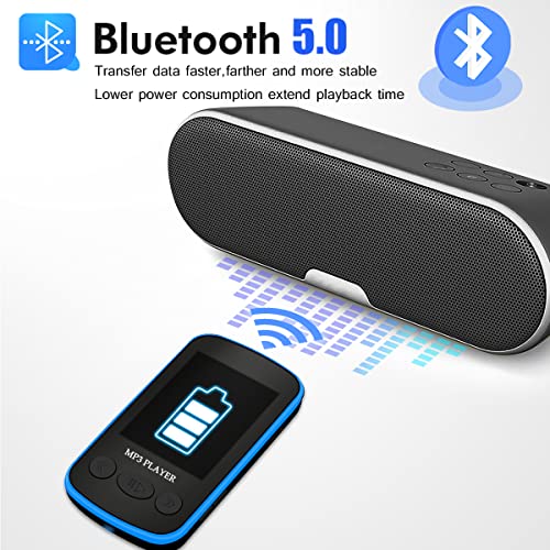 16GB Clip Mp3 Player with Bluetooth 5.0 - pebuwet Portable Digital Music Player MP3 MP4 Player with Clip for Kids with USB-C for Sports Running Super Light Wearable Small Walkman Player