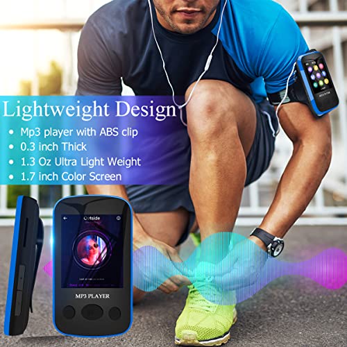 16GB Clip Mp3 Player with Bluetooth 5.0 - pebuwet Portable Digital Music Player MP3 MP4 Player with Clip for Kids with USB-C for Sports Running Super Light Wearable Small Walkman Player