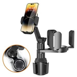 cup holder phone mount 2 in 1,phone holder mount cup adjustable base for iphone 13/14 samsung all 4-6″ phone compatible with yeti 20/26/30 oz,hydro flasks 32/40 oz,camelbak 32/40 oz and bottles mugs