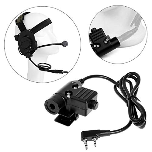 U94 PTT Military Adapter Mobile 2 Pin 7.0mm Plug Push to Talk for Kenwood/Baofeng Radio