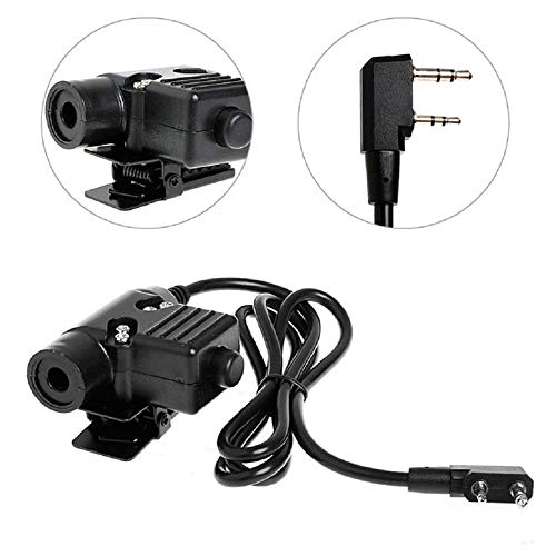 U94 PTT Military Adapter Mobile 2 Pin 7.0mm Plug Push to Talk for Kenwood/Baofeng Radio