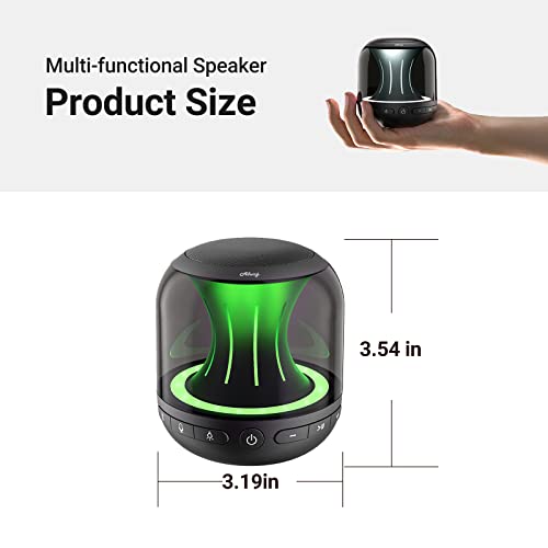 ALLWAY Bluetooth Speakers, Loud 360° HD Surround Sound, Three Cool LED Light Modes & Dual Pairing, Loud Stereo, Enhanced Bass, Built in Mic, IPX5 Waterproof Speakers for Home, Outdoors, Travel