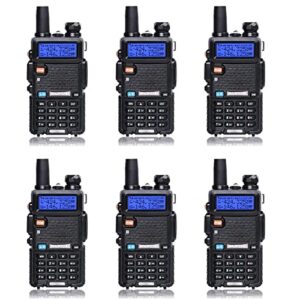 baofeng uv-5r dual band two way radio pack of 6 (black)