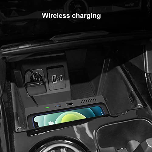 Wireless Car Charger for Ford Explorer Center Console Accessories 2023 2022 2021 2020, with USB Ports Compatible Wireless Charging Pad fit for Explorer 2020-2023