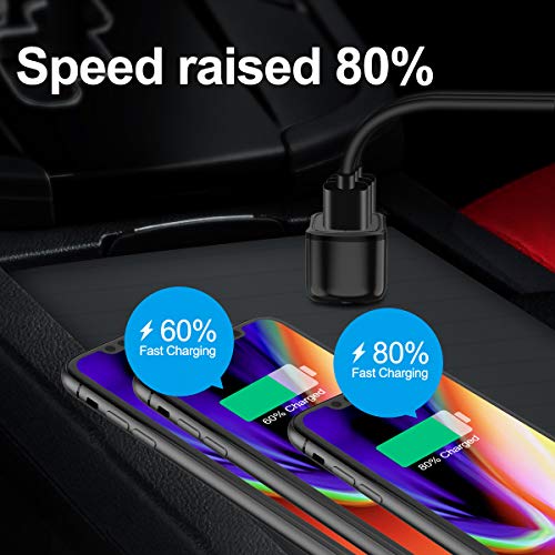 USB Car Charger,Bralon 24W/4.8A 3-Port Fast Car Charger Smart Phone Car Charger Compatible with iPhone 11/11 Pro(Max)/XS(Max)/X/8 7 6 S Plus,Galaxy Note S10 S9 S8 S7 S6,iPad,Mp3&More