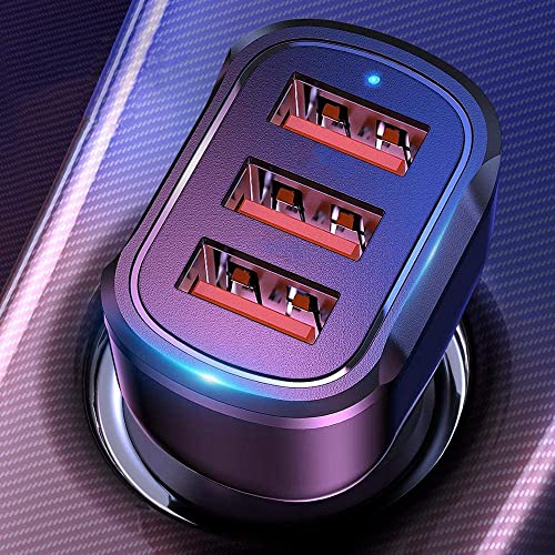 USB Car Charger,Bralon 24W/4.8A 3-Port Fast Car Charger Smart Phone Car Charger Compatible with iPhone 11/11 Pro(Max)/XS(Max)/X/8 7 6 S Plus,Galaxy Note S10 S9 S8 S7 S6,iPad,Mp3&More