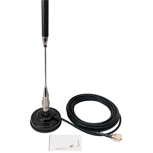 Nagoya CB-72 28" CB Antenna (26-28 MHz), Center Coil-Loaded Heavy Duty Spring with Magnetic Mount, Includes 18' of RG-58A/U Cable with a PL-259 Connector