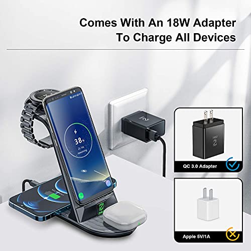 Wireless Charger, ZHIKE 4 in 1 20W Wireless Charging Station Compatible with Galaxy Phone/Watch/Buds, Charger dock for S22/S21/Note 20/Note 10, Galaxy Watch 4/3,Gear S5/S4/S3/sport,Active 2/1 and Buds