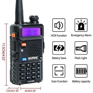 6Pack BAOFENG UV-5R Ham Radio Long Range Walkie Talkie FCC ID Handheld Two Way Radio with 6 Way Multi Gang Charger，Programming Cable