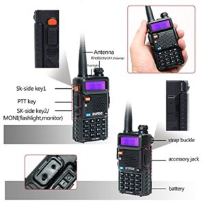 6Pack BAOFENG UV-5R Ham Radio Long Range Walkie Talkie FCC ID Handheld Two Way Radio with 6 Way Multi Gang Charger，Programming Cable