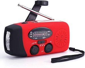 solar hand crank emergency weather radio,noaa/am/fm portable radio with 3 led flashlight 2000mah power bank cellphone charger