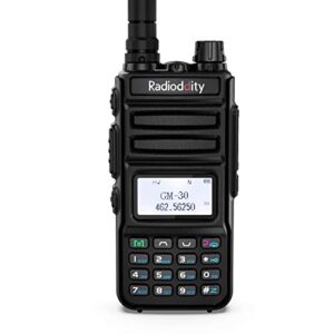 radioddity gm-30 gmrs radio, handheld 5w long range two way radio for adults, gmrs repeater capable, with noaa scanning & receiving, display sync, for off road overlanding, 1 pack