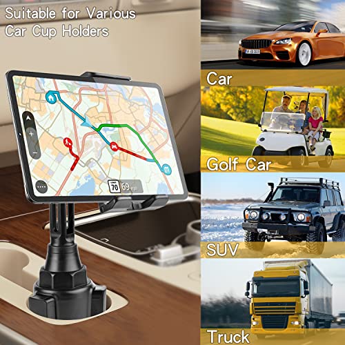 leQuiven Car Cup Phone Holder Tablet Cup Holder Mount Compatible for Samsung S23 Ultra/S23/S22 Ultra/Z Fold 4/S22/S21/S20/iPad/iPad Mini 6/iPhone 14 Pro Max 13 12 Series and Other Devices Under 13"