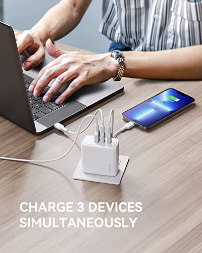 VOLTME 100W GaN III USB C Wall Charger (Foldable Plug), PD3.0 PPS USB-C Fast Charger 3-Port for MacBook Pro/Air, iPhone 14 13 12 11, Pixelbook, ThinkPad, Dell XPS, iPad Pro, Galaxy Note, Pixel, Pixel