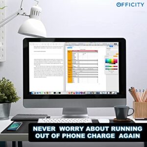 Wireless Charging Mouse Pad - Desk Pad with Wireless Charging - Mouse Pad Phone Charger - Wireless Charging Desk Pad - 15W Qi - iPhone 14 13 12 11 X 8 Samsung - Extra Large XL 31.49"x11.81"- Officity