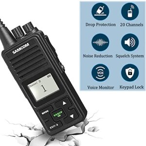 3000mAh SAMCOM 2 Way Radios Walkie Talkies Long Range Rechargeable, 3 Packs FPCN10A High Power Two Way Radios for Adult, Handheld Programmable UHF Radio Group Call for Business Construction Warehouse