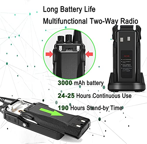 3000mAh SAMCOM 2 Way Radios Walkie Talkies Long Range Rechargeable, 3 Packs FPCN10A High Power Two Way Radios for Adult, Handheld Programmable UHF Radio Group Call for Business Construction Warehouse