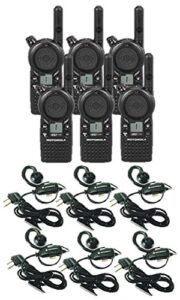 6 pack of motorola cls1110 walkie talkie radios with headsets