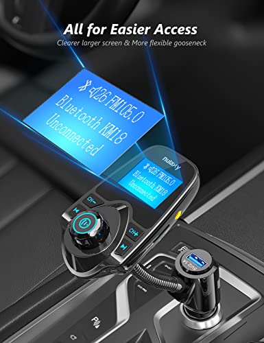 Nulaxy Wireless in-Car Bluetooth FM Transmitter & Nulaxy 2022 Upgraded Vent Friendly Car Phone Holder Mount