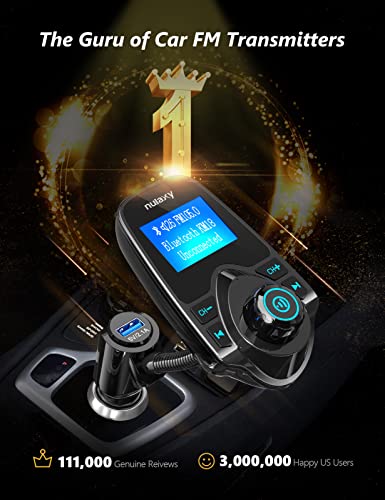 Nulaxy Wireless in-Car Bluetooth FM Transmitter & Nulaxy 2022 Upgraded Vent Friendly Car Phone Holder Mount