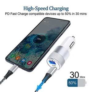 Super Fast Charger Type C for Samsung Galaxy A13 5G/A14/A53 5G/S23 Ultra/S22 Ultra/S22/S21/FE/Z Flip 4/Fold 4,25W PD PPS USB C Wall Charger 38W Car Adapter+6FT USBC to C Cable+3FT USBA to Type C Cable