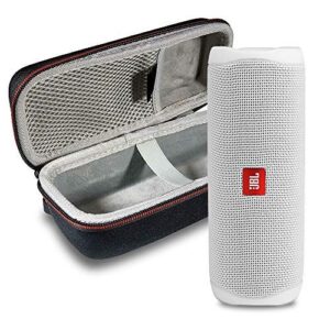 jbl flip 5 waterproof portable wireless bluetooth speaker bundle with hardshell protective case – white