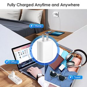 Mubarek USB Wall Charger,Fast Charger Safe USB Charger Block, Compact Fast Charging Block Adapter, Portable Power Adapter Lighting USB Charger Block, Port Charging Block, USB Plug Power Brick